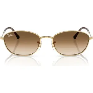 Ray-ban 58mm Irregular Oval Sunglasses - Gold Flash