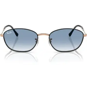 Ray-ban Ray-Ban 58mm Irregular Oval Sunglasses Rose Gold Black