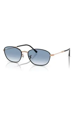 Ray-ban 58mm Irregular Oval Sunglasses - Rose Gold Black