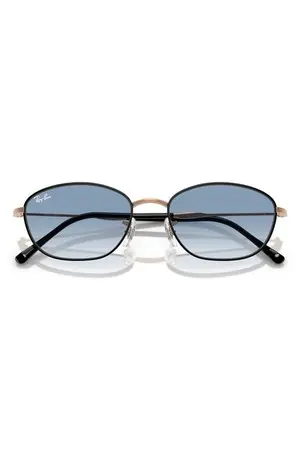 Ray-ban 58mm Irregular Oval Sunglasses - Rose Gold Black