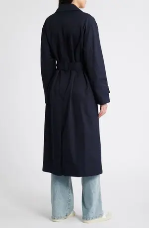 Mango Angela Water Repellent Trench Coat - Dark Navy