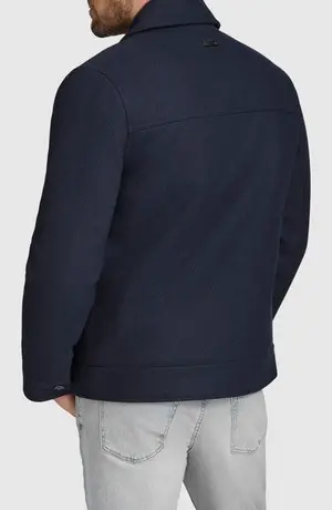 Andrew Marc Insulated Wool-blend Twill Shirt Jacket - Navy