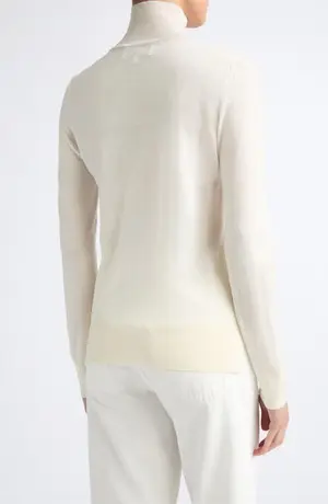 Partow Susan Turtleneck Virgin Wool Sweater - Cloud