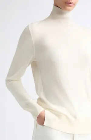 Partow Susan Turtleneck Virgin Wool Sweater - Cloud