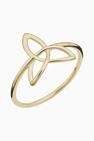 ORADINA 14k Solid Gold Celtic Knot Ring - Yellow Gold