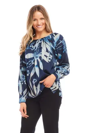 Karen Kane Floral Peasant Top
