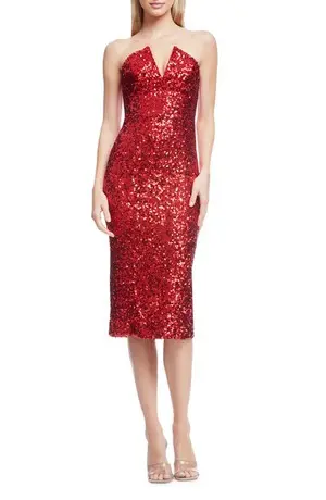 Dress The Population Perla Strapless Sequin Dress
