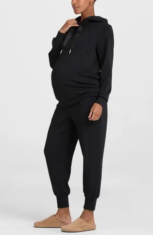 Seraphine Over-the-bump Maternity Joggers - Black