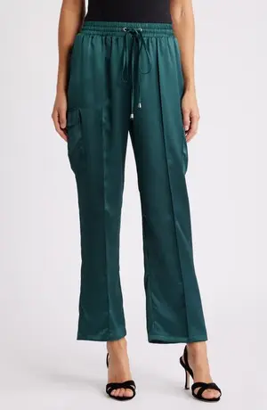 TAHARI ASL Satin Cargo Trousers
