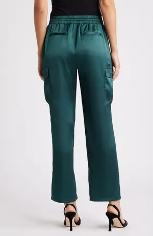 TAHARI ASL Satin Cargo Trousers