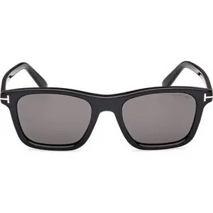 TOM FORD Barron Square Frame Sunglasses - Shiny Black/ Eco/ Lenses