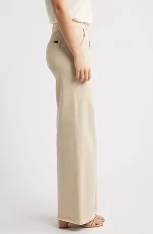 Hue Raw Hem Wide Leg Denim Pants