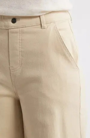 Hue Raw Hem Wide Leg Denim Pants