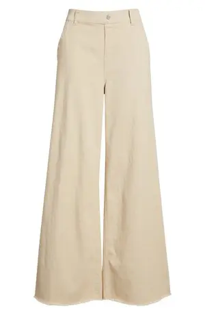Hue Raw Hem Wide Leg Denim Pants