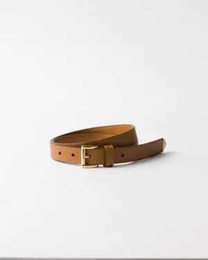 Prada Saffiano Leather Belt - Brown