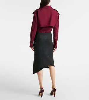 Victoria Beckham Padded High-rise Wool Pencil Skirt