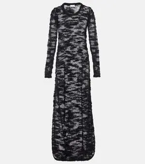 GANNI Sheer Boucle Maxi Dress