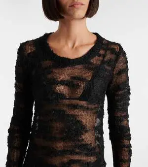 GANNI Sheer Boucle Maxi Dress