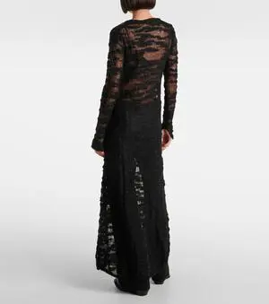 GANNI Sheer Boucle Maxi Dress