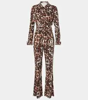 Diane Von Furstenberg Michele Leopard-print Jumpsuit - Brown