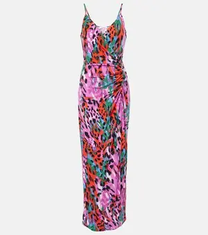 Diane Von Furstenberg Saavya Leopard-print Maxi Dress - Pink