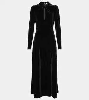 GANNI Cutout Velvet Midi Dress
