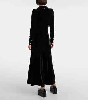 GANNI Cutout Velvet Midi Dress