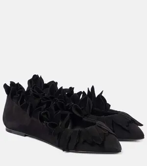 Alaïa Petal Suede Ballet Flats