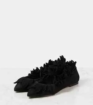 Alaïa Petal Suede Ballet Flats