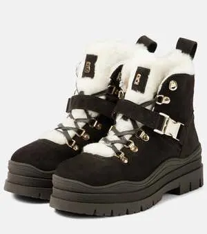 Bogner Arosa Shearling-trimmed Suede Ankle Boots - Brown