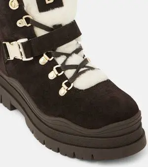 Bogner Arosa Shearling-trimmed Suede Ankle Boots - Brown
