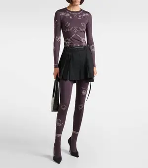 MARINE SERRE Printed Jersey Tights