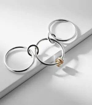 SPINELLI KILCOLLIN Sterling And 18kt Gold Linked Rings With Diamonds