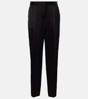 TOTEME High-rise Straight Leg Pants - Black