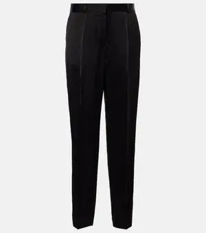 TOTEME High-rise Straight Leg Pants - Black