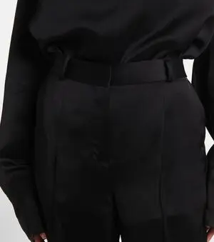 TOTEME High-rise Straight Leg Pants - Black