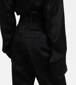 TOTEME High-rise Straight Leg Pants - Black
