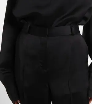 TOTEME High-rise Straight Leg Pants - Black