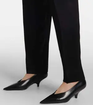 TOTEME High-rise Straight Leg Pants - Black