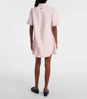 GANNI Pleated Denim Shirt Dress