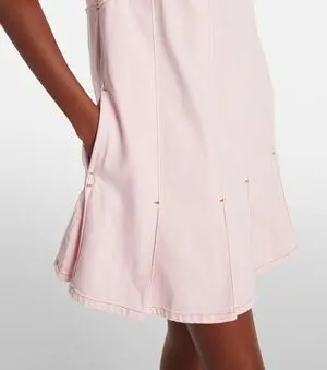 GANNI Pleated Denim Shirt Dress