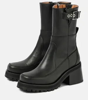 GANNI Faux Leather Ankle Boots