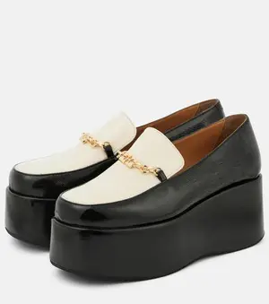 GANNI Faux Leather Platform Loafers