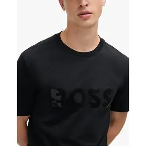 BOSS Logo-print Regular-fit Cotton T-shirt