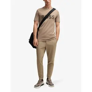BOSS Logo-print Regular-fit Cotton T-shirt