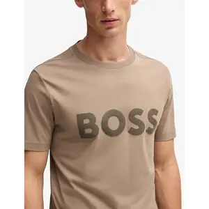 BOSS Logo-print Regular-fit Cotton T-shirt