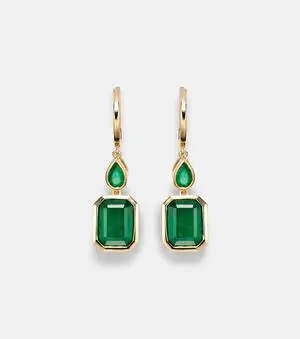 Shay Jewelry 18kt Yellow Emerald Drop Earrings - Gold