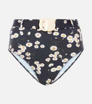 ERES Discret Floral High-rise Bikini Bottom - Black