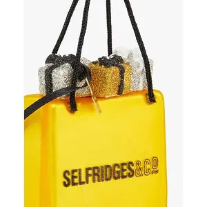 SELFRIDGES EDIT Bag Glass Christmas Decoration 8cm