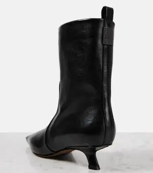 Brunello Cucinelli Leather Ankle Boots - Black